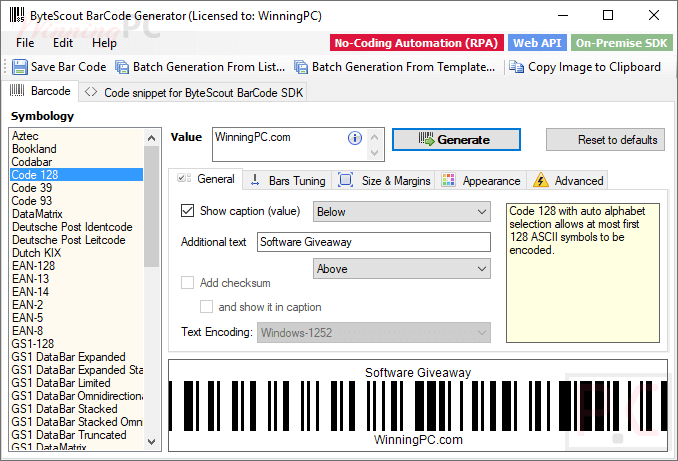 Giveaway: Bytescout Barcode Generator License Key Free