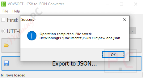 Vovsoft CSV to JSON Converter License Key Free