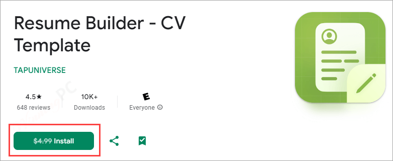 Resume Builder - CV Template App for Free [Android]