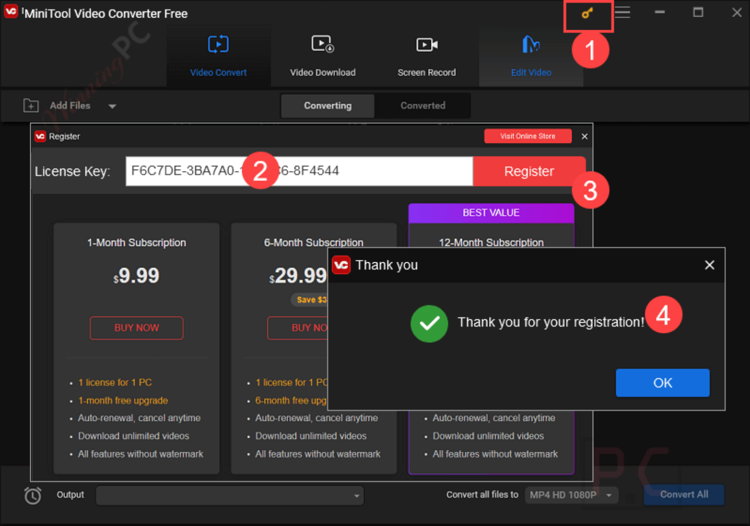 MiniTool Video Converter Pro 6 Months License Key Free