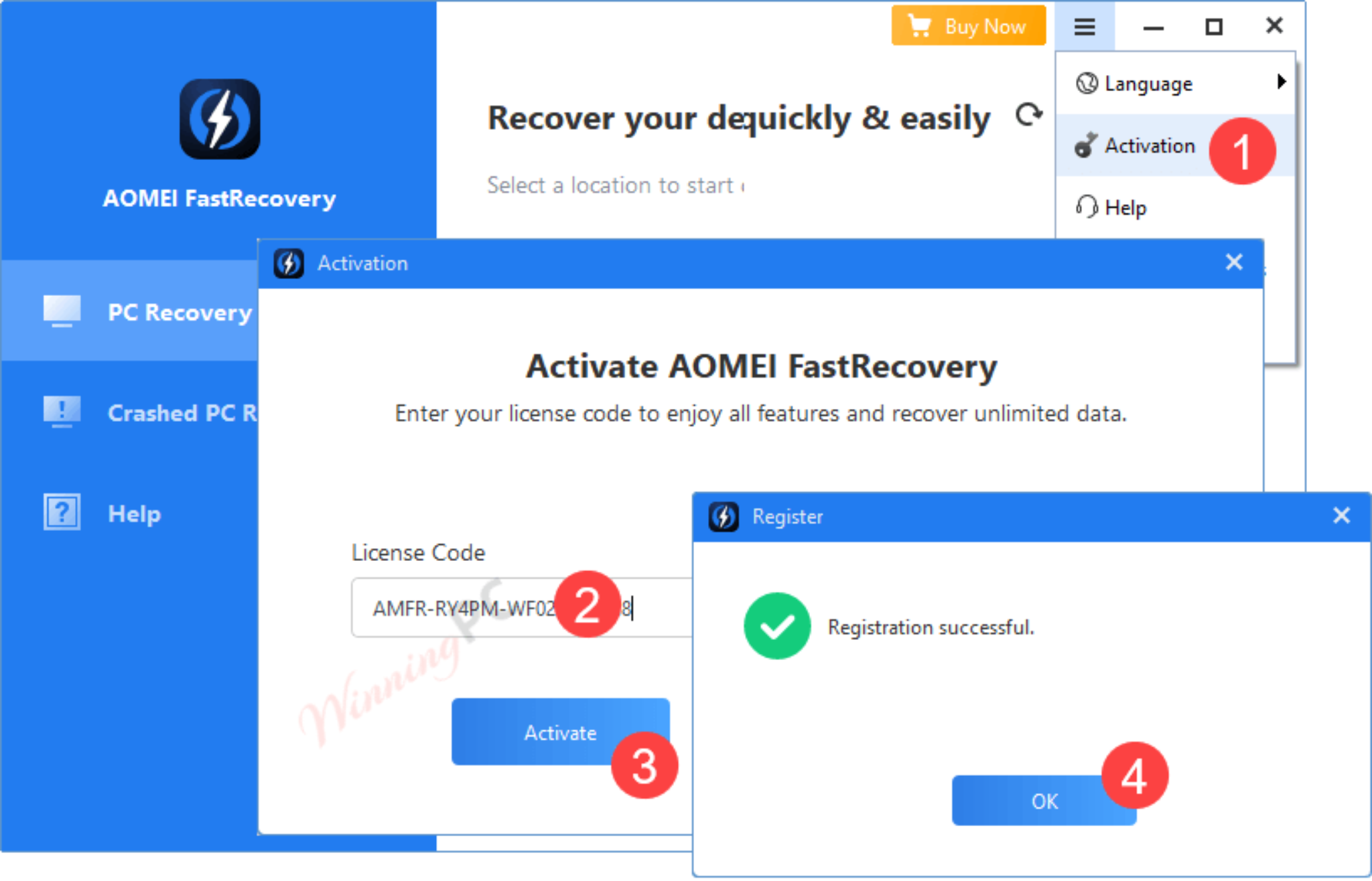 AOMEI FastRecovery License Key Free Download (1 Year)